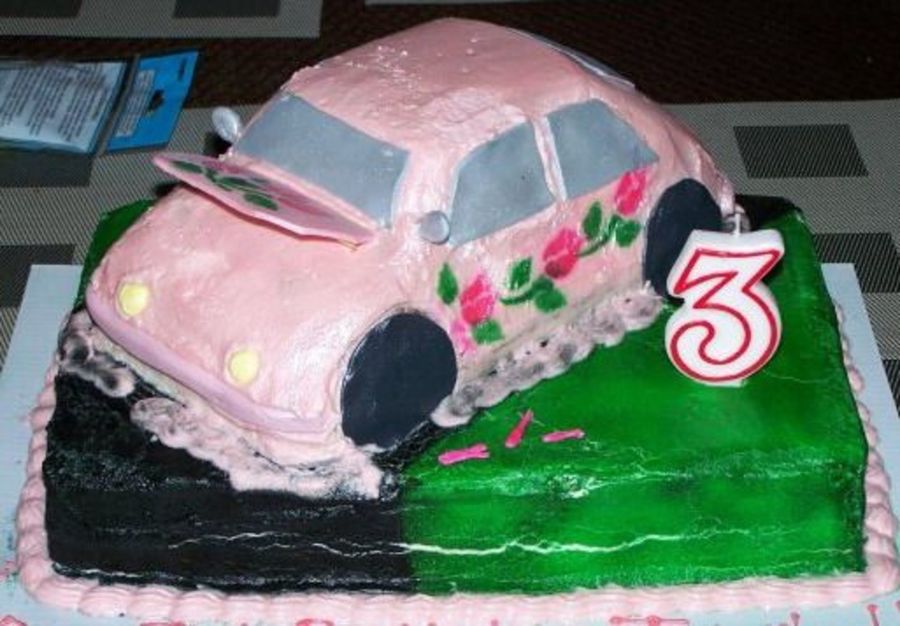 Girly Car Cake - CakeCentral.com