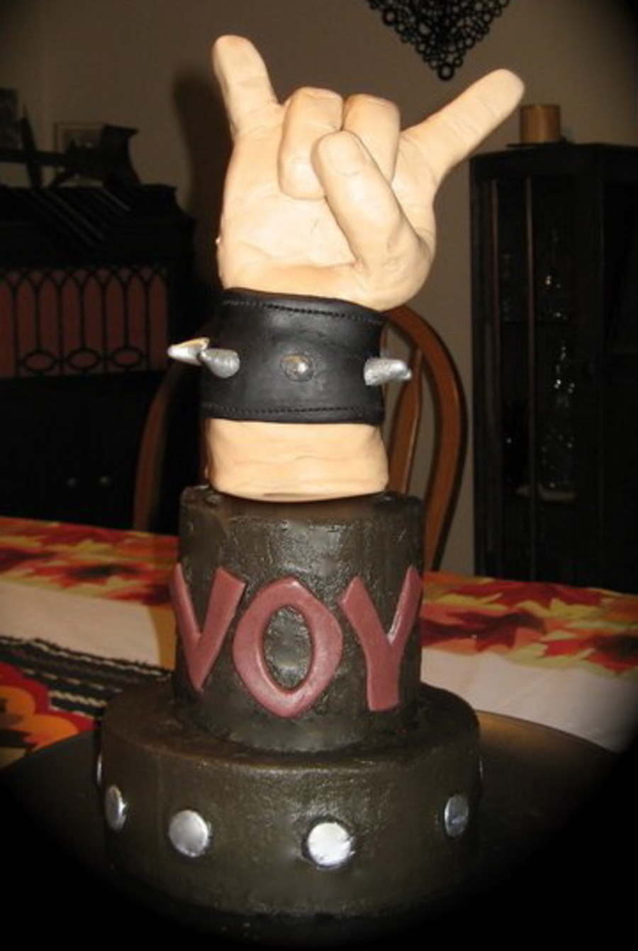 Rock Hand Birthday Cake - CakeCentral.com
