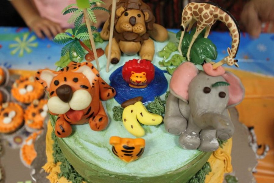Animal Theme Birthday Cake - CakeCentral.com