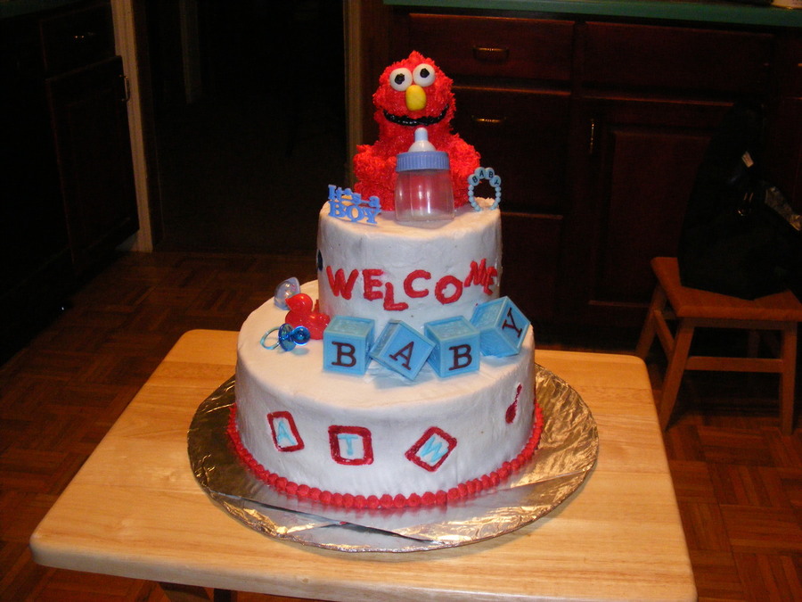 Elmo Baby Shower Cake - CakeCentral.com