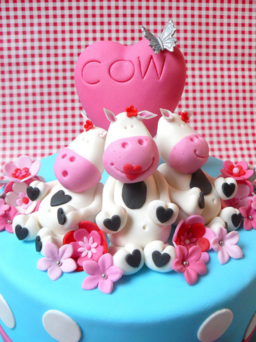 Girly Cow Cake - CakeCentral.com
