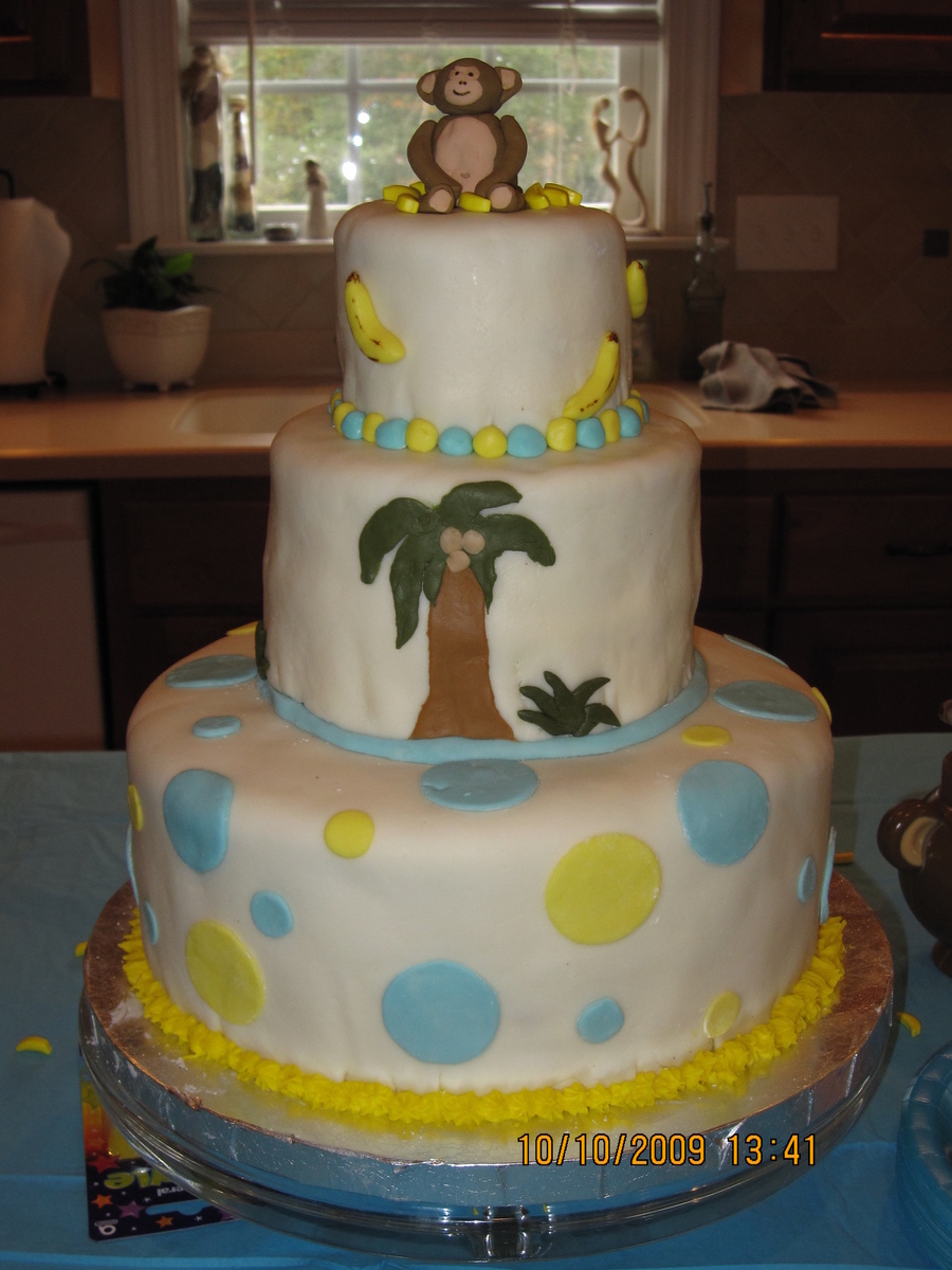 Mod Monkey Birthday Cake - CakeCentral.com