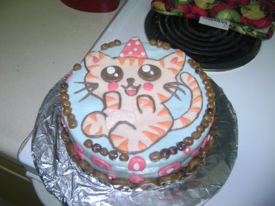 Chibi Cat Cookie Dough Cake - CakeCentral.com