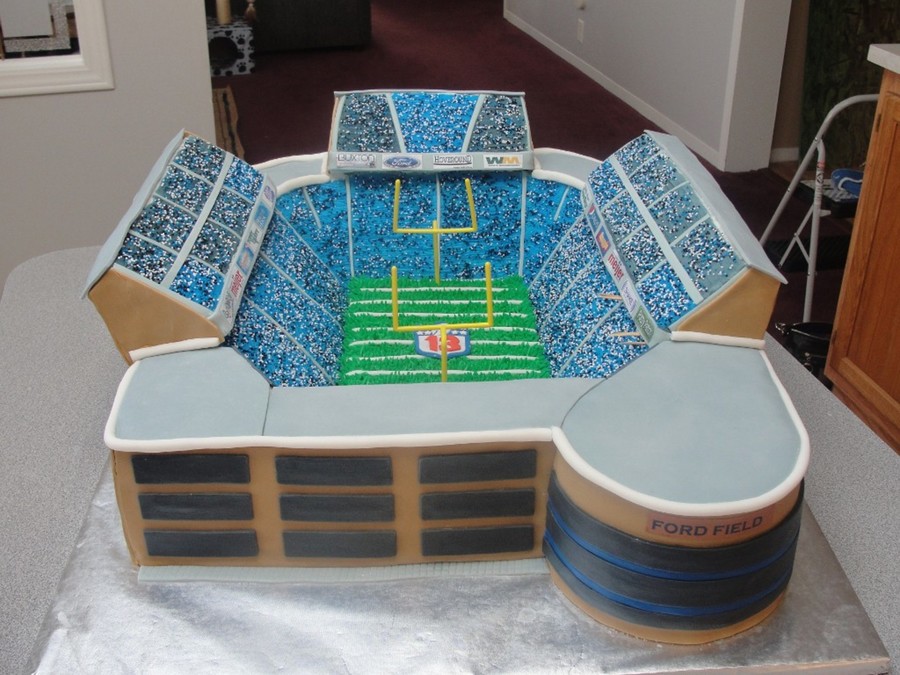 Ford Field Football Stadium Cake - CakeCentral.com