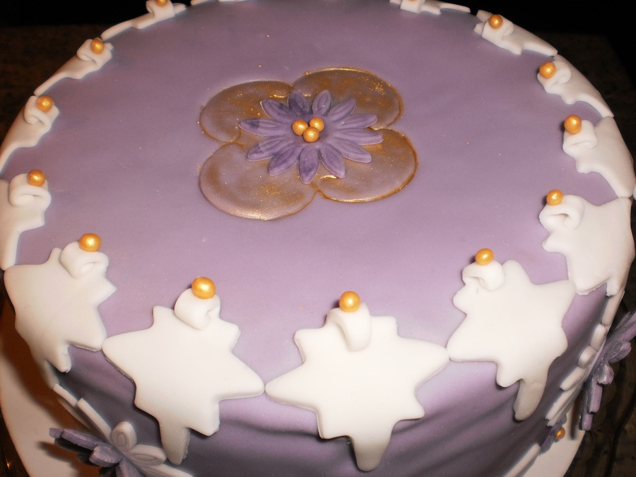 Purple / Gold Cake - CakeCentral.com