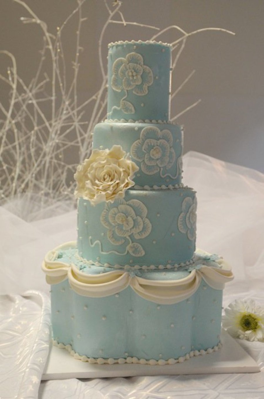 Pastel Blue Wedding Cake! - CakeCentral.com