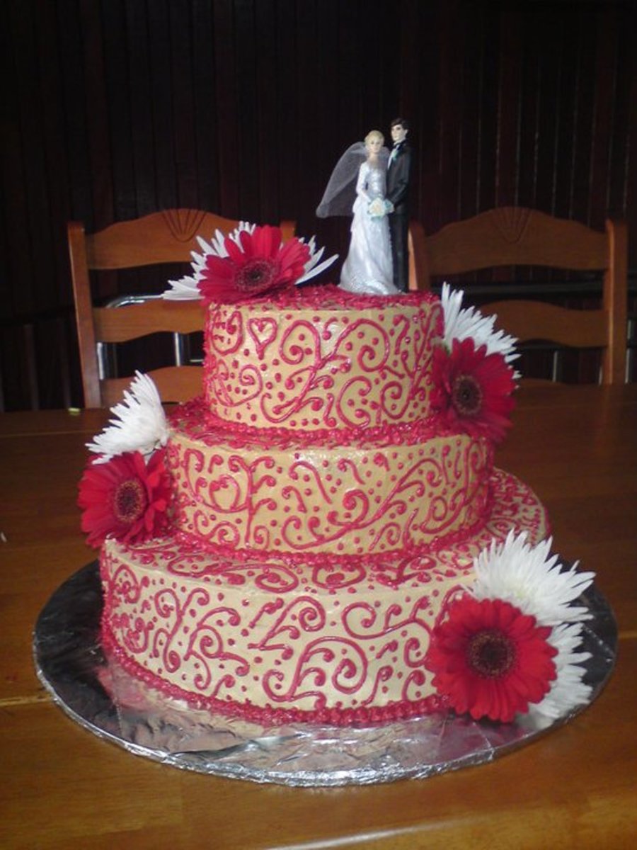 Red Mehendi Design Cake - CakeCentral.com