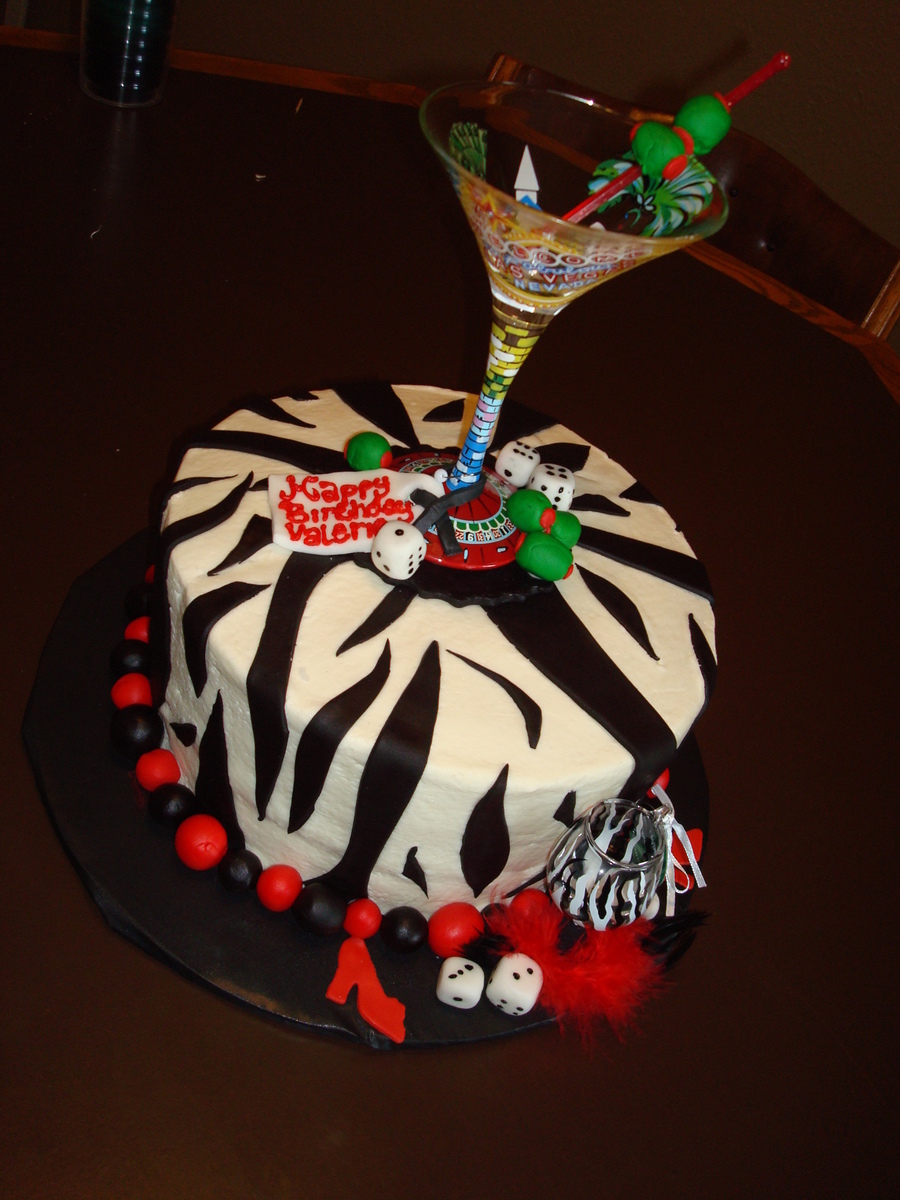 Zebra Martini Cake - CakeCentral.com