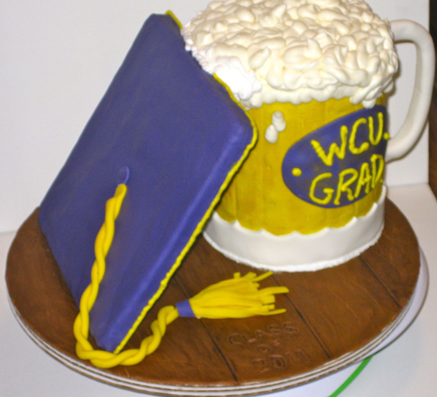 Beer Mug / Graduation Cap Cake - CakeCentral.com