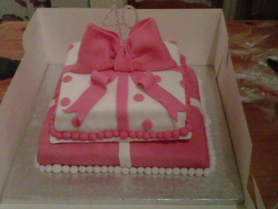 Stacked Present Cake For A 40Th Birthday - CakeCentral.com