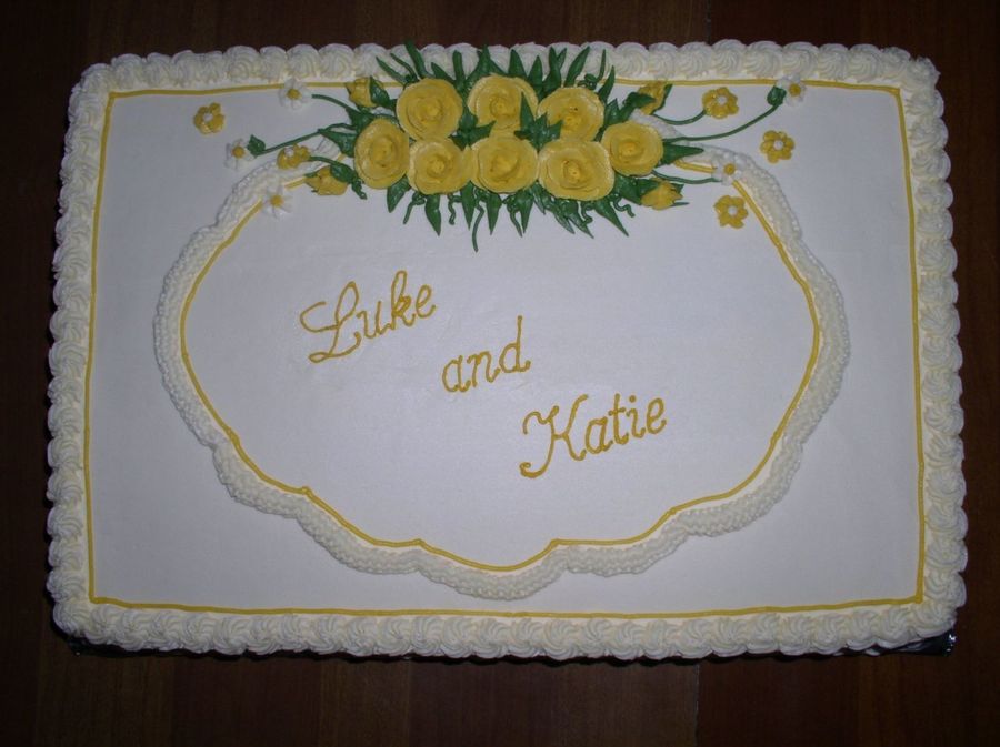 Small Wedding Sheet Cake - CakeCentral.com