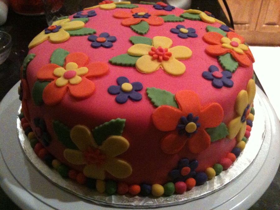 Flower Power Birthday Cake - CakeCentral.com