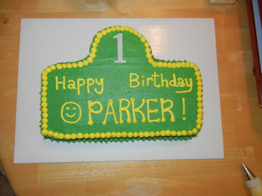 Sesame Street Sign Cake - CakeCentral.com