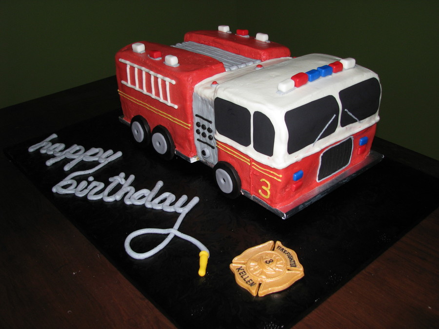 3D Fire Truck Cake - CakeCentral.com