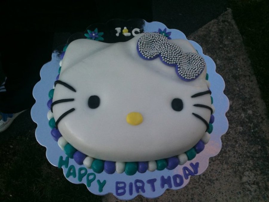 Hello Kitty Birthday Purple Aqua - CakeCentral.com