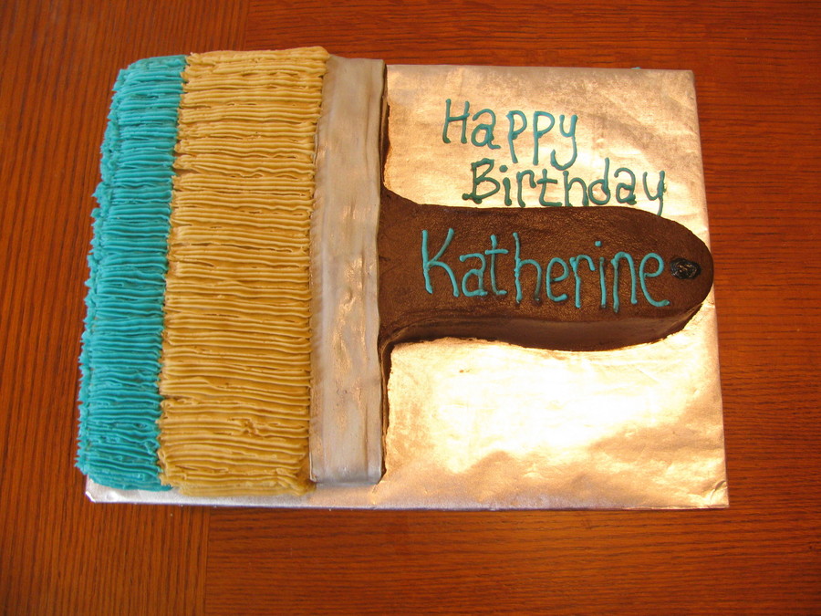 Paintbrush Birthday Cake - CakeCentral.com