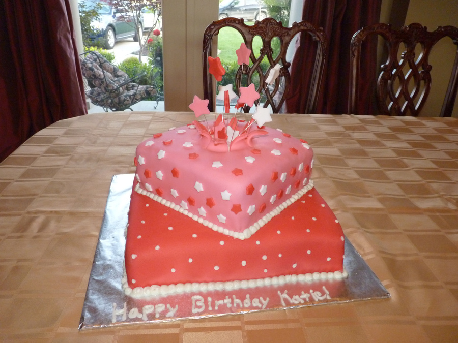 Pink Exploding Star Cake - CakeCentral.com