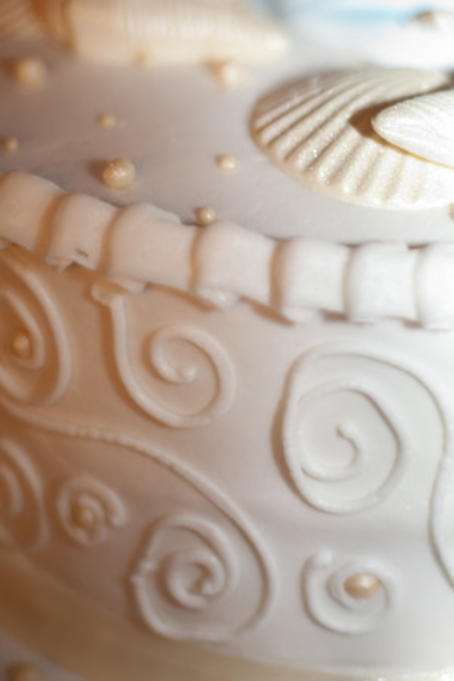 Wedding Cake With Scroll Work - CakeCentral.com