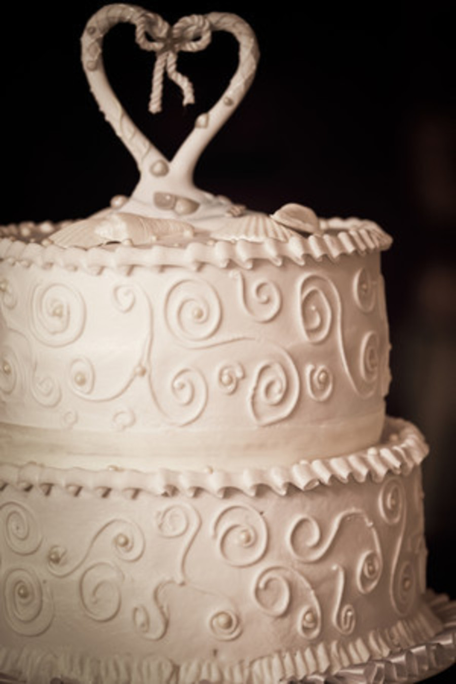 Wedding Cake With Scroll Work - CakeCentral.com