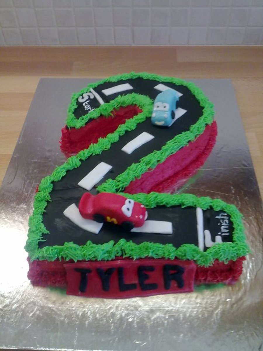 Number 2 With Cars - CakeCentral.com