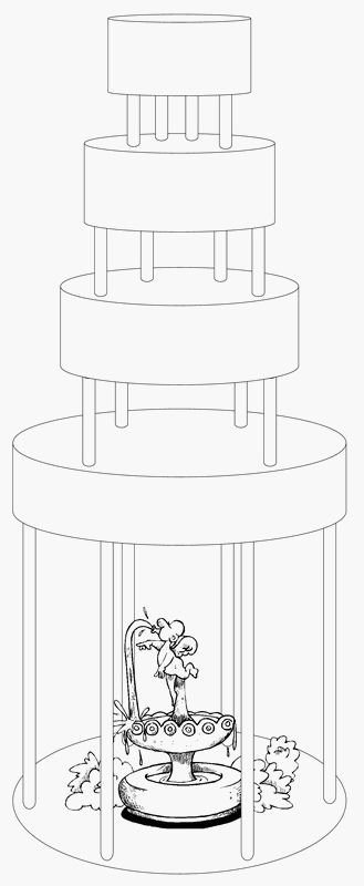 Fountain 4 Tiers Pillars - CakeCentral.com