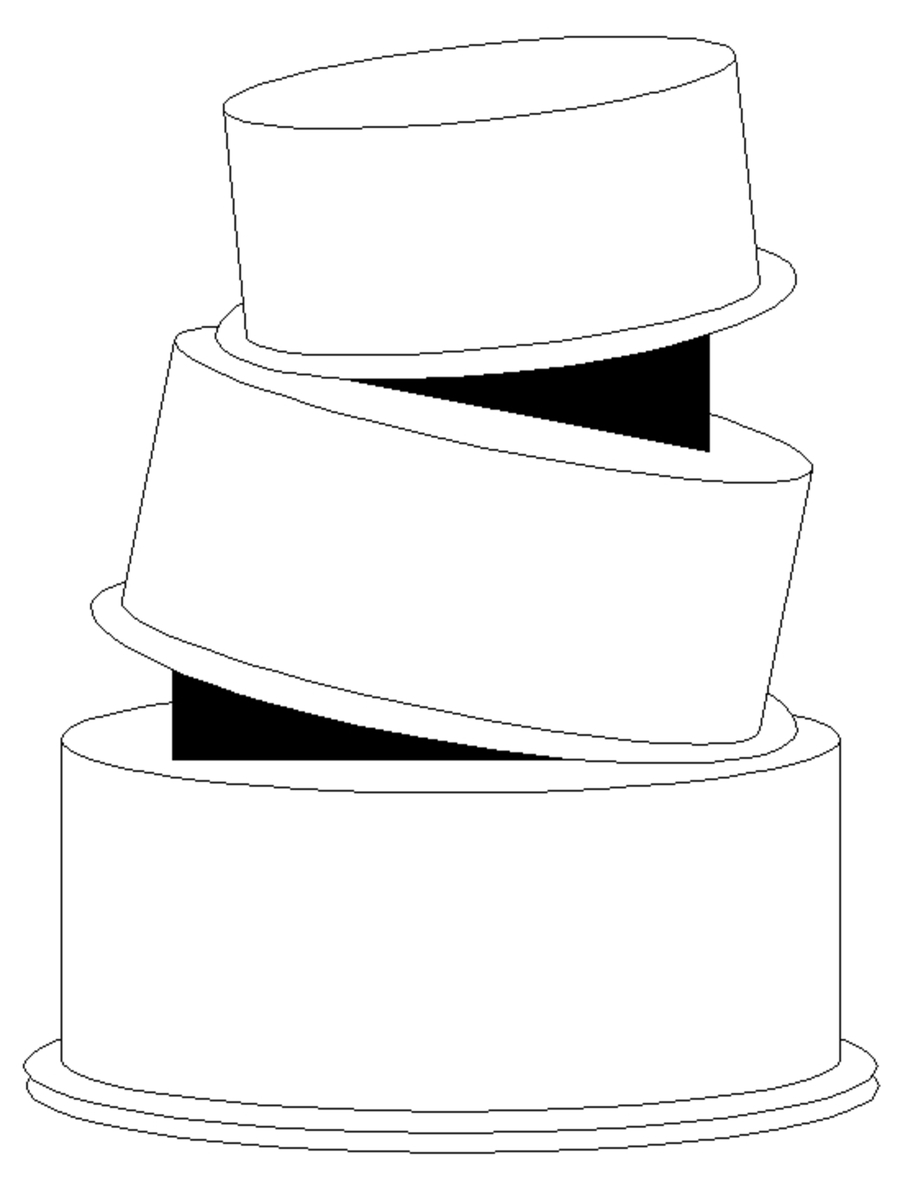 Tilted With Wedges 3 Tier - CakeCentral.com