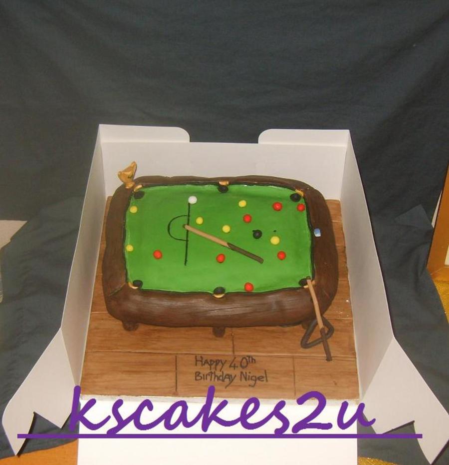 Snooker Table Cake/pool Table - CakeCentral.com