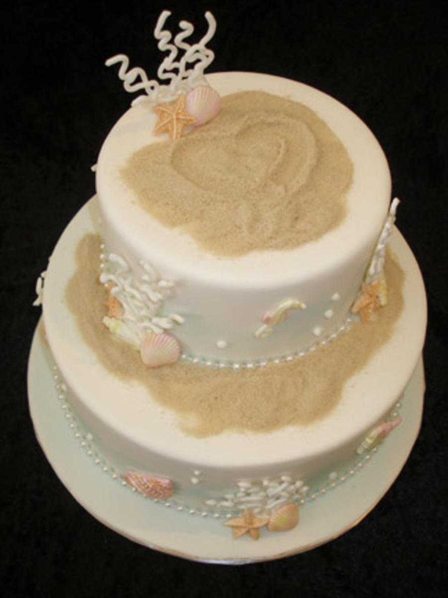 Two Tier Ocean Theme Wedding Cake - CakeCentral.com
