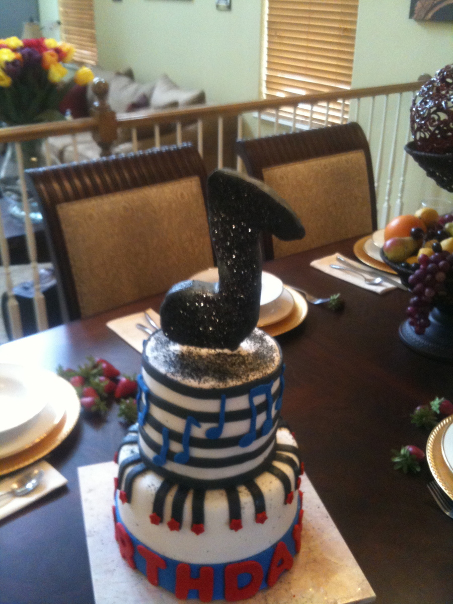 Music Themed Birthday Cake - CakeCentral.com