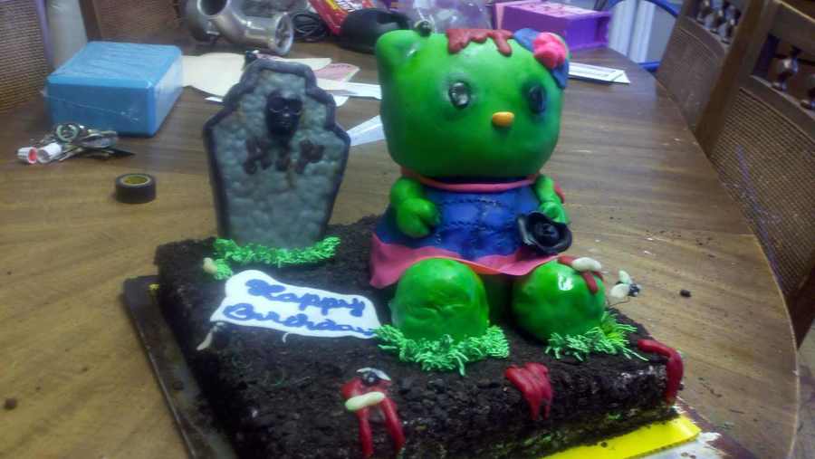 Zombie Hello Kitty - CakeCentral.com
