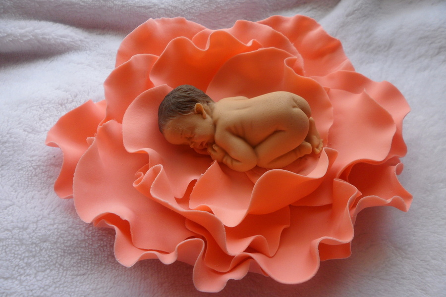 Gumpaste Baby In Flower - CakeCentral.com