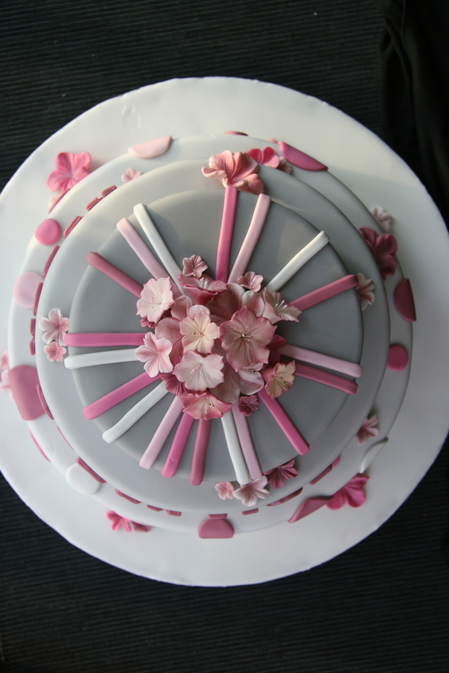 Pink And Grey Birthday Cake - CakeCentral.com