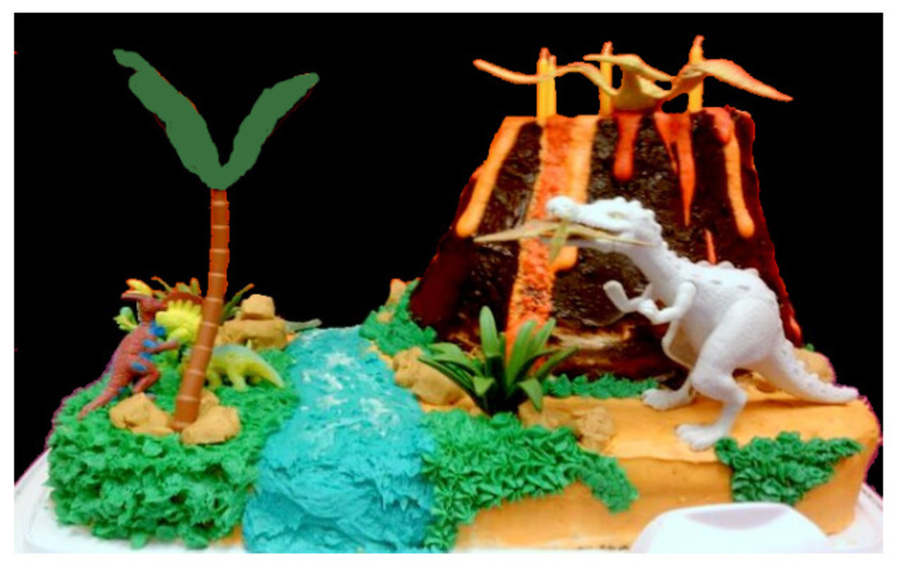 Dinosaur Volcano Cake - CakeCentral.com