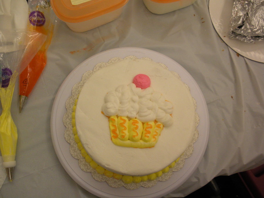 My First Class Cake- Cupcake Cake - CakeCentral.com