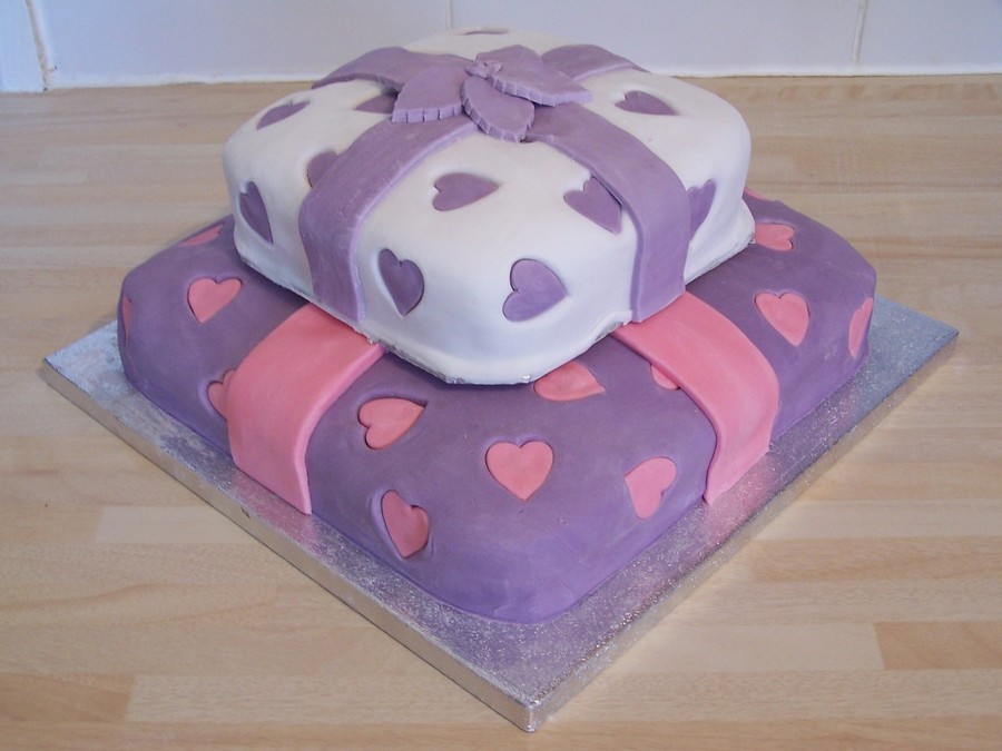 Two Tier Parcel Cake - CakeCentral.com