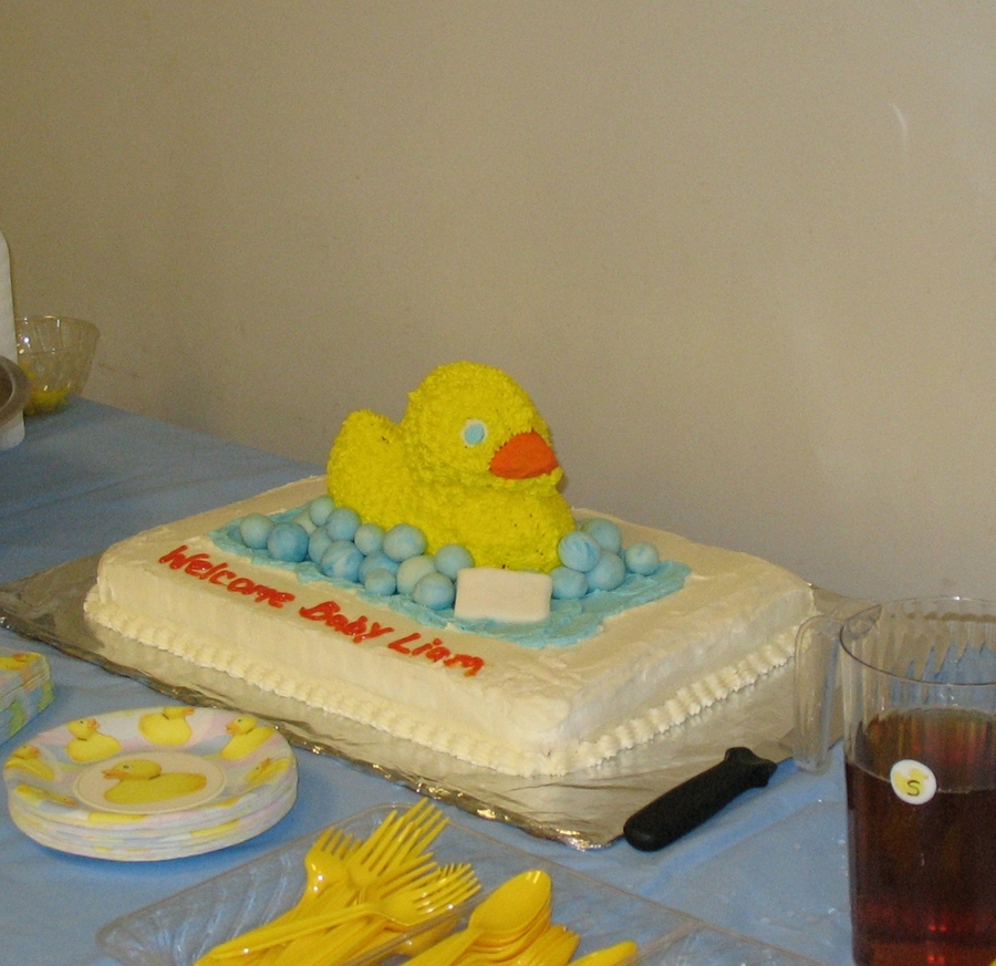 Rubber Duck Shower Cake - CakeCentral.com