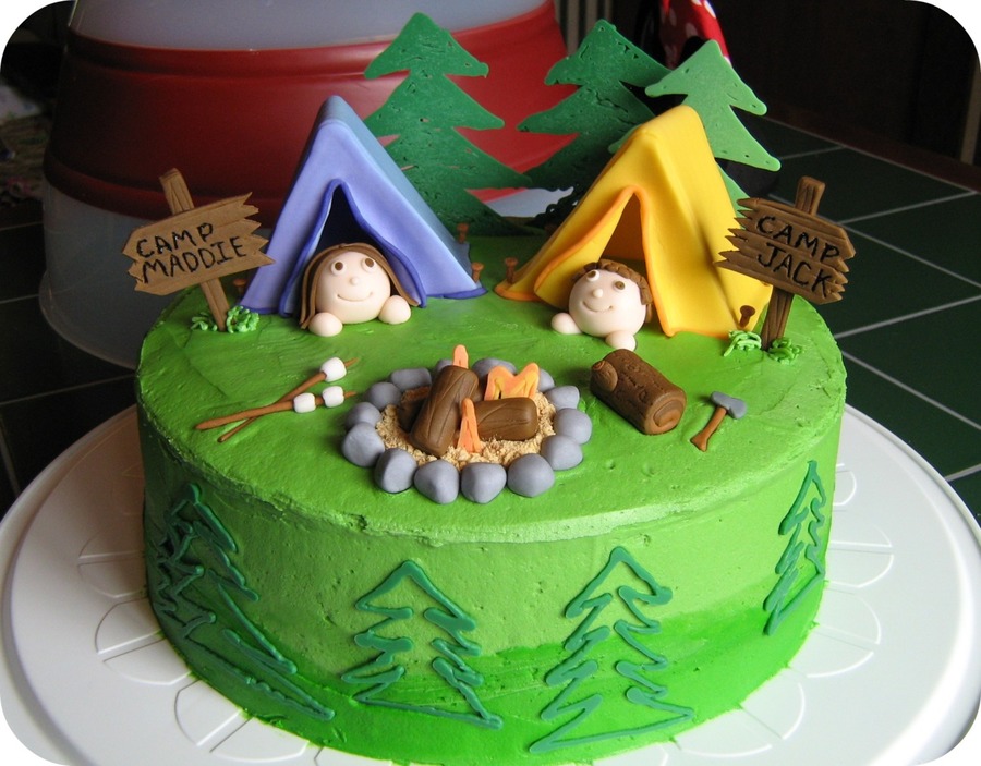 Cake For A Camp Out Themed Party - CakeCentral.com