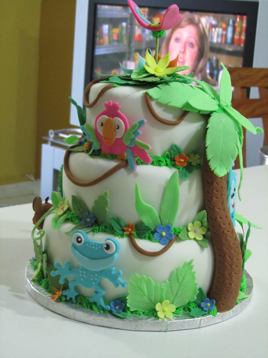 Fisher Price Rainforest Baby Shower Cake - CakeCentral.com