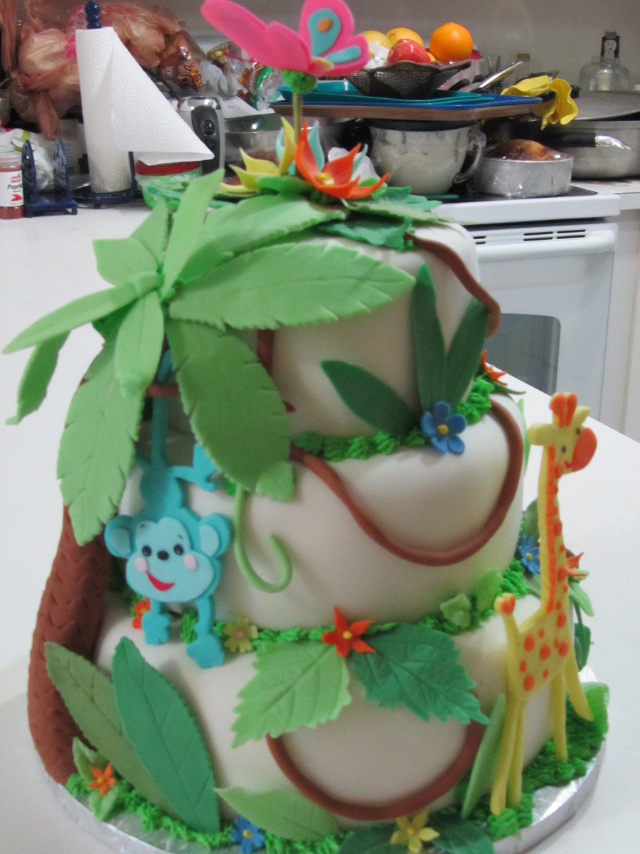Fisher Price Rainforest Baby Shower Cake - CakeCentral.com