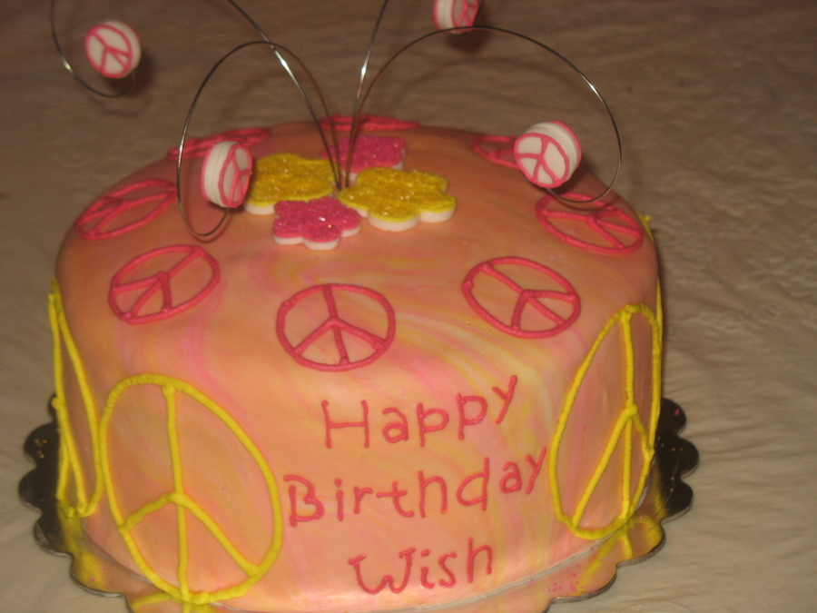 Peace Sign Birthday Cake - CakeCentral.com