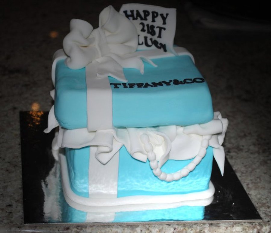 Tiffany & Co Gift Box Cake - CakeCentral.com