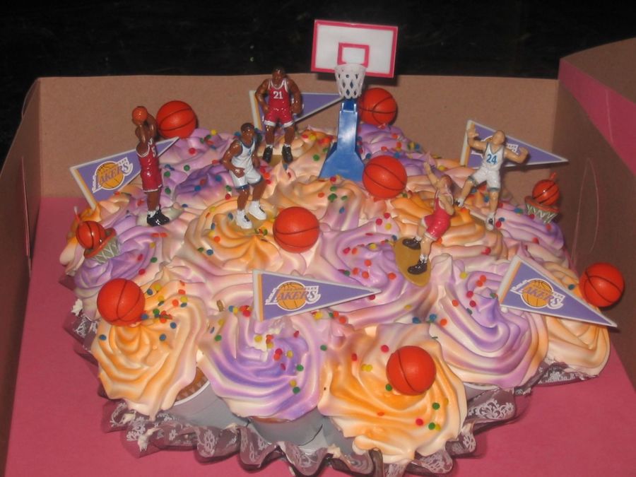 Nba Lakers Cupcake Bouquet - CakeCentral.com