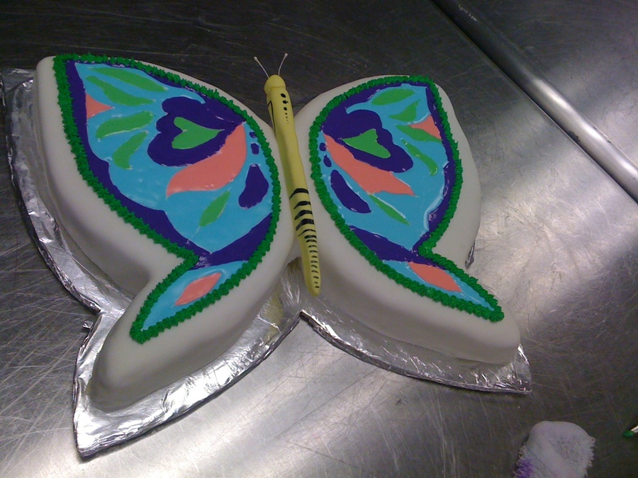 Butterfly Cake, Flooded Royal Icing. - CakeCentral.com
