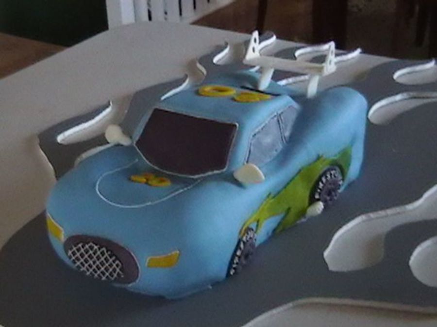 Blue Race Car - CakeCentral.com