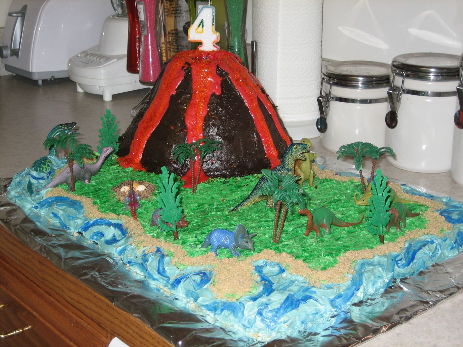 Dinosaur Volcano Cake - CakeCentral.com