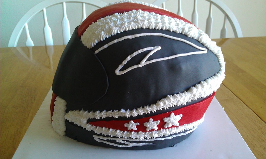 My Son's Helmet Cake - CakeCentral.com