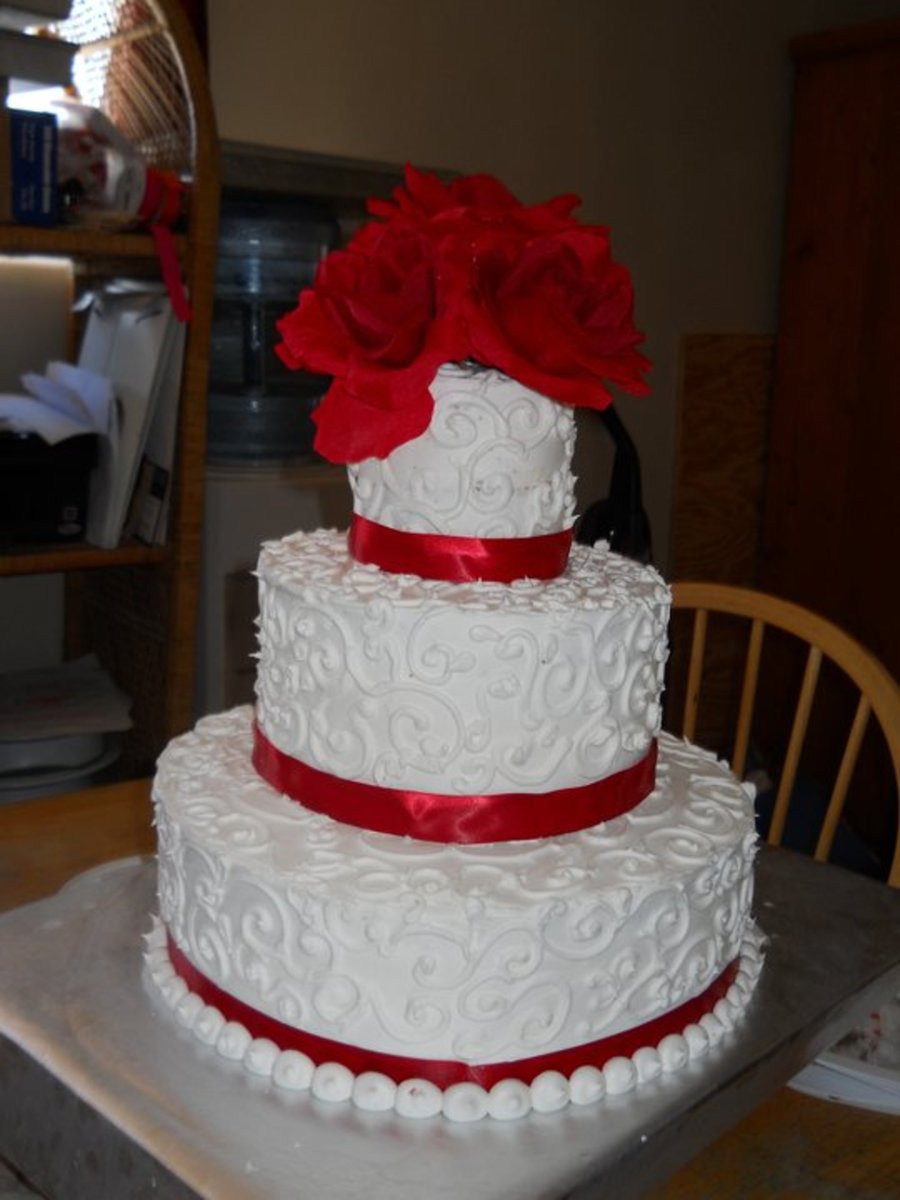 Red And White Wedding - CakeCentral.com