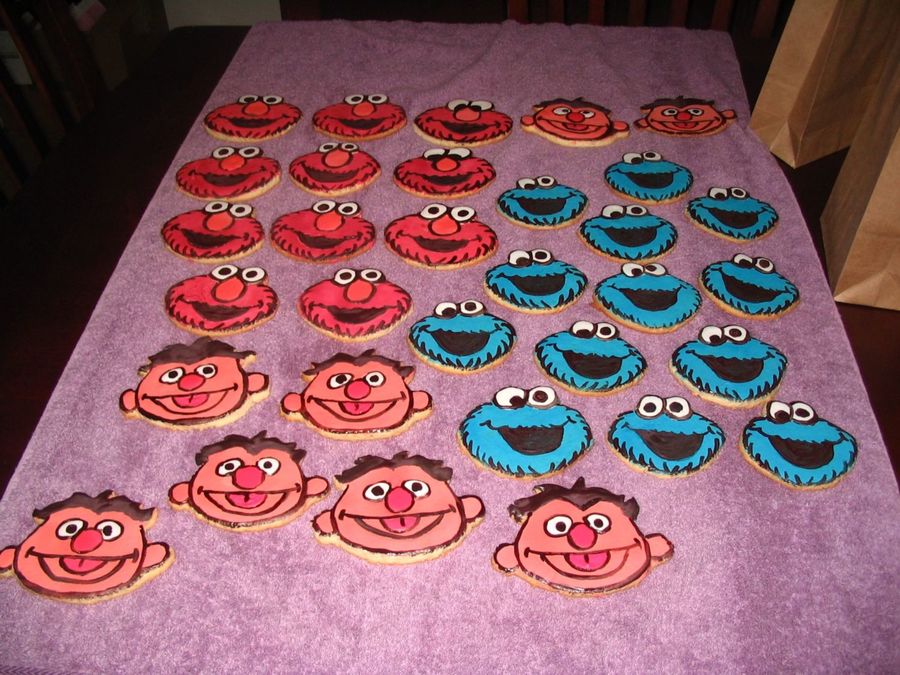 Elmo, Cookie Monster And Ernie Cookies - CakeCentral.com