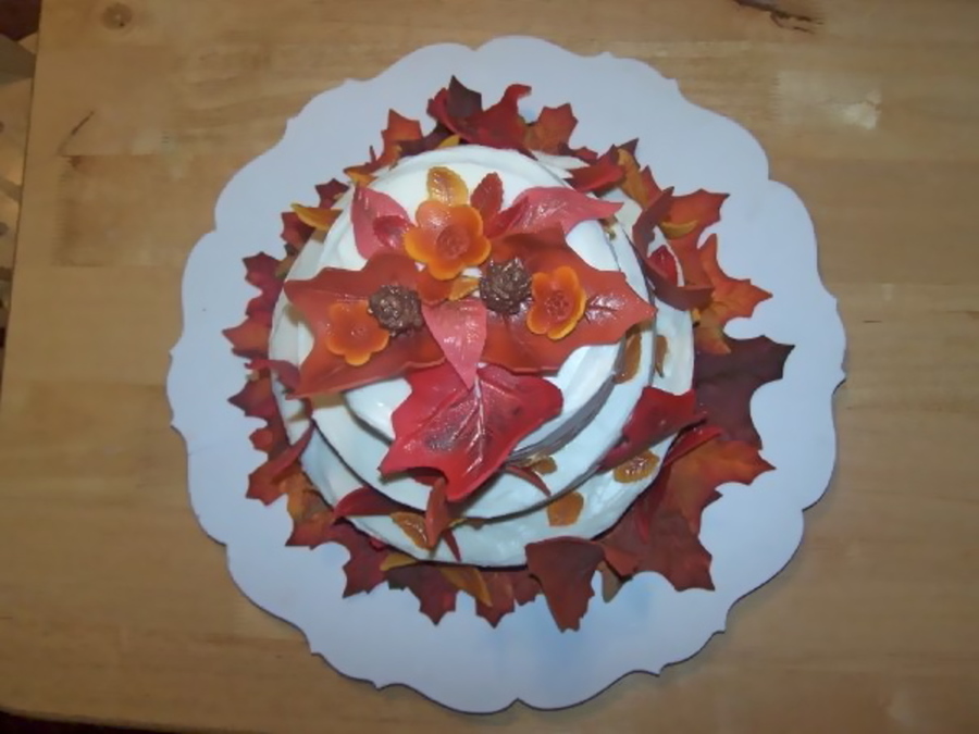 Fall Wedding Cake - CakeCentral.com