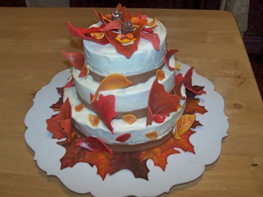 Fall Wedding Cake - CakeCentral.com